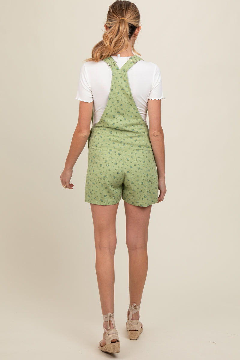 Light Olive Floral Denim Maternity Shortall – PinkBlush