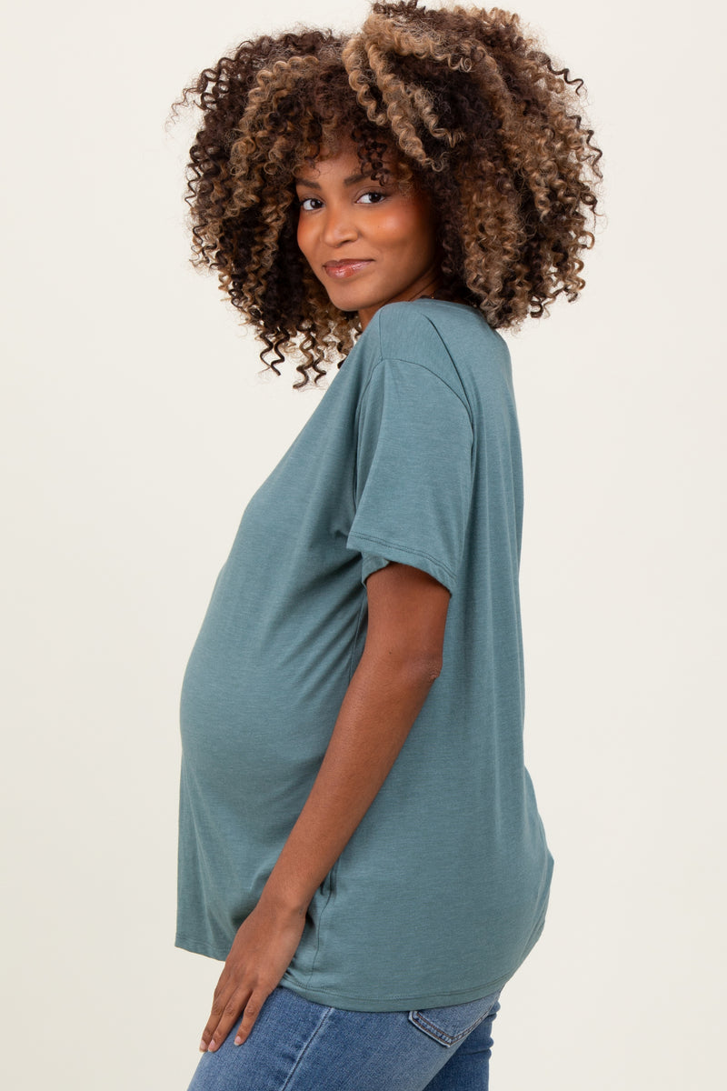 Light Olive Basic Maternity Tee– PinkBlush