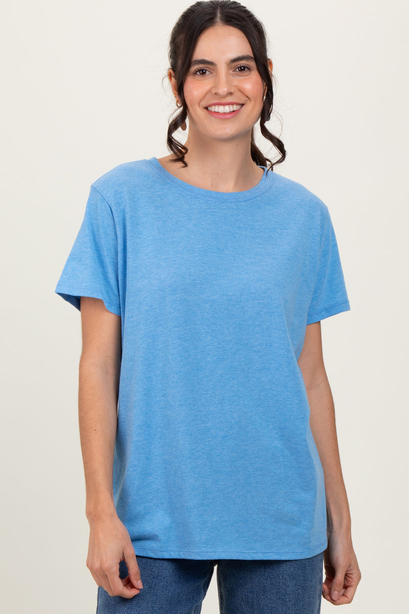 Blue Basic Maternity Tee– PinkBlush