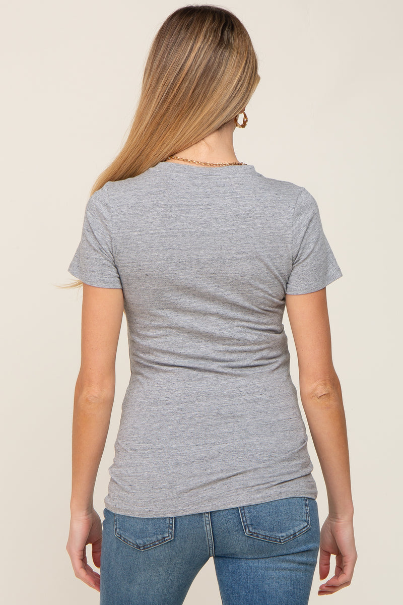 Heather Grey Basic V-Neck Maternity Tee – PinkBlush