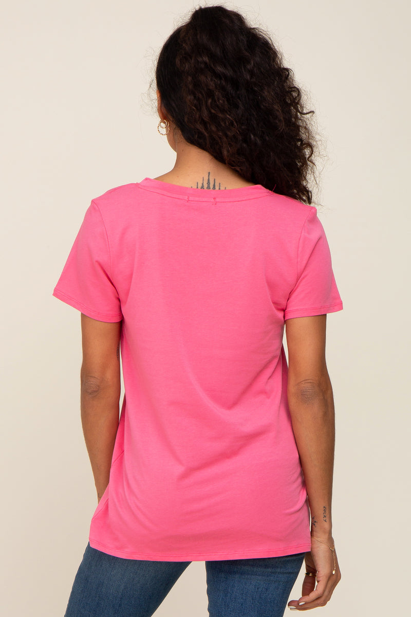 Pink Basic V-Neck Tee – PinkBlush