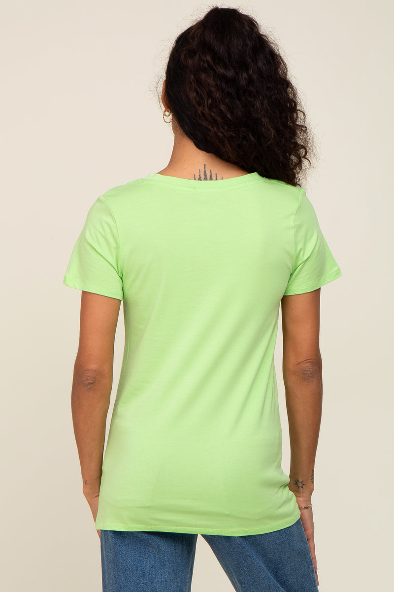 Lime Basic V-Neck Tee– PinkBlush