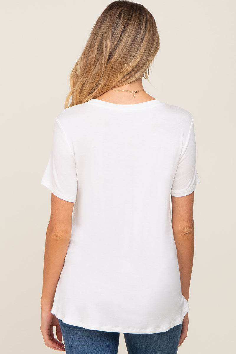 White Basic Maternity Tee – PinkBlush