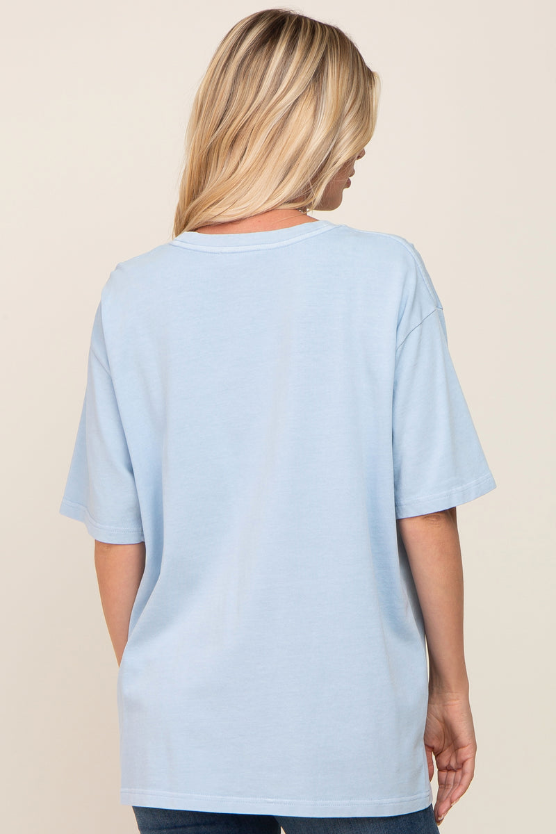 Light Blue Basic Oversized T-Shirt– PinkBlush