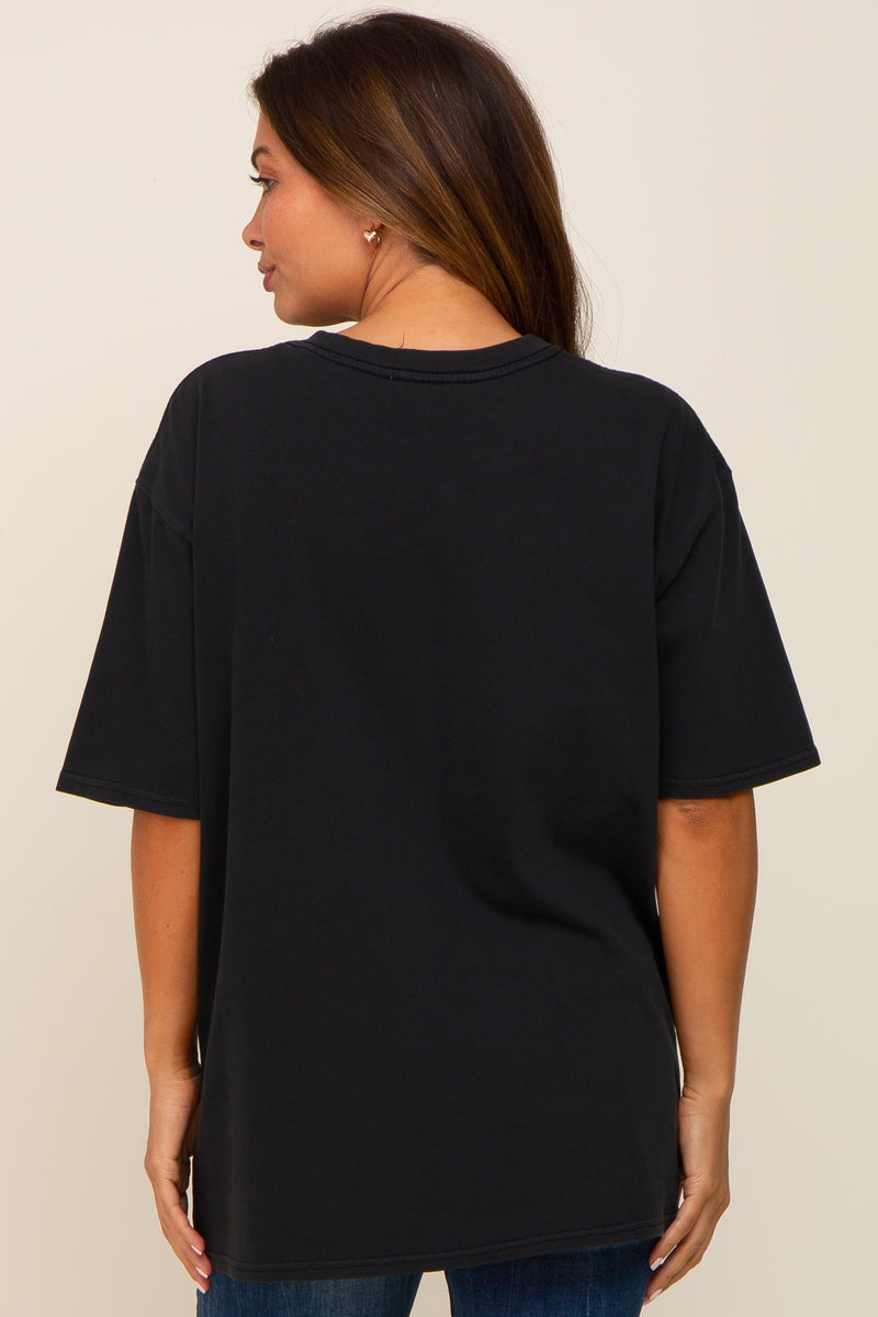 Black Basic Oversized Maternity T-Shirt– PinkBlush