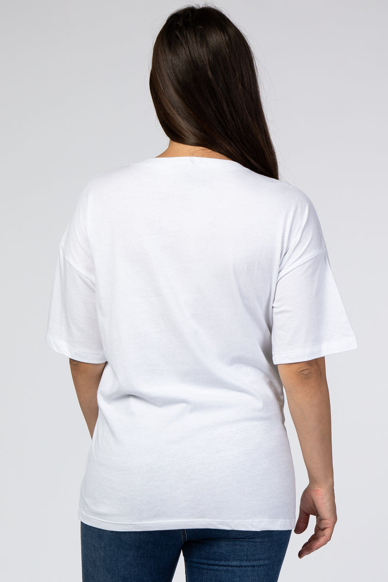 White Basic Short Sleeve Maternity Tee– PinkBlush