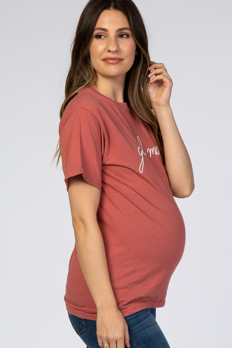 Rust "Girl Mama" Graphic Maternity Tee– PinkBlush
