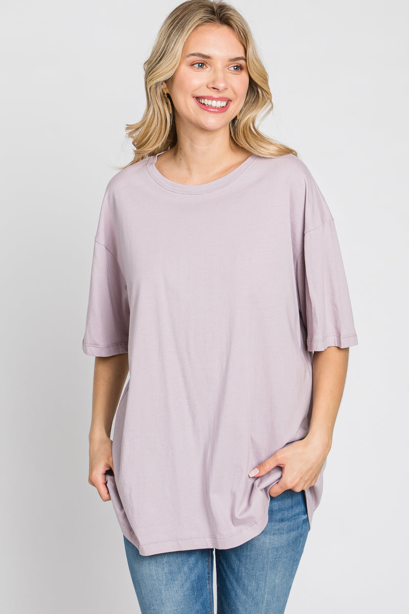 Lavender Basic Oversized Tee – PinkBlush