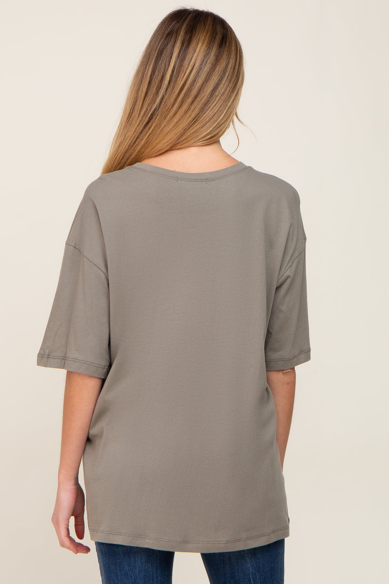 Olive Basic Oversized Maternity Tee– PinkBlush