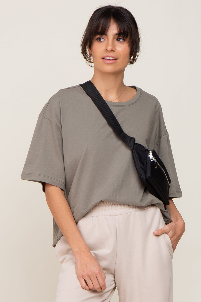 Olive Basic Oversized Tee– PinkBlush