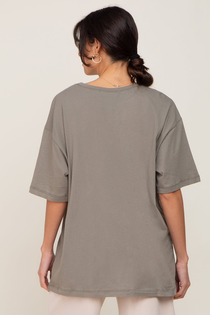 Olive Basic Oversized Tee– PinkBlush