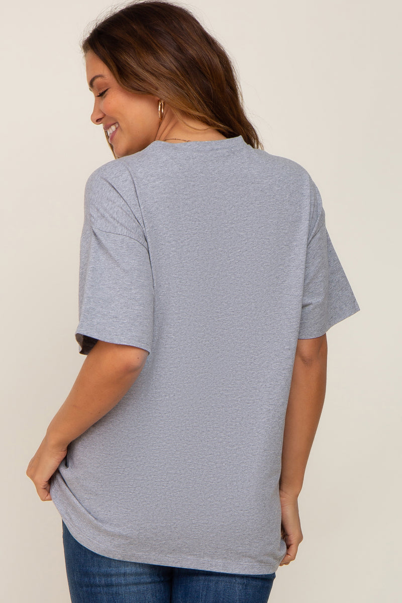 Heather Grey Oversized Basic Maternity Tee – PinkBlush