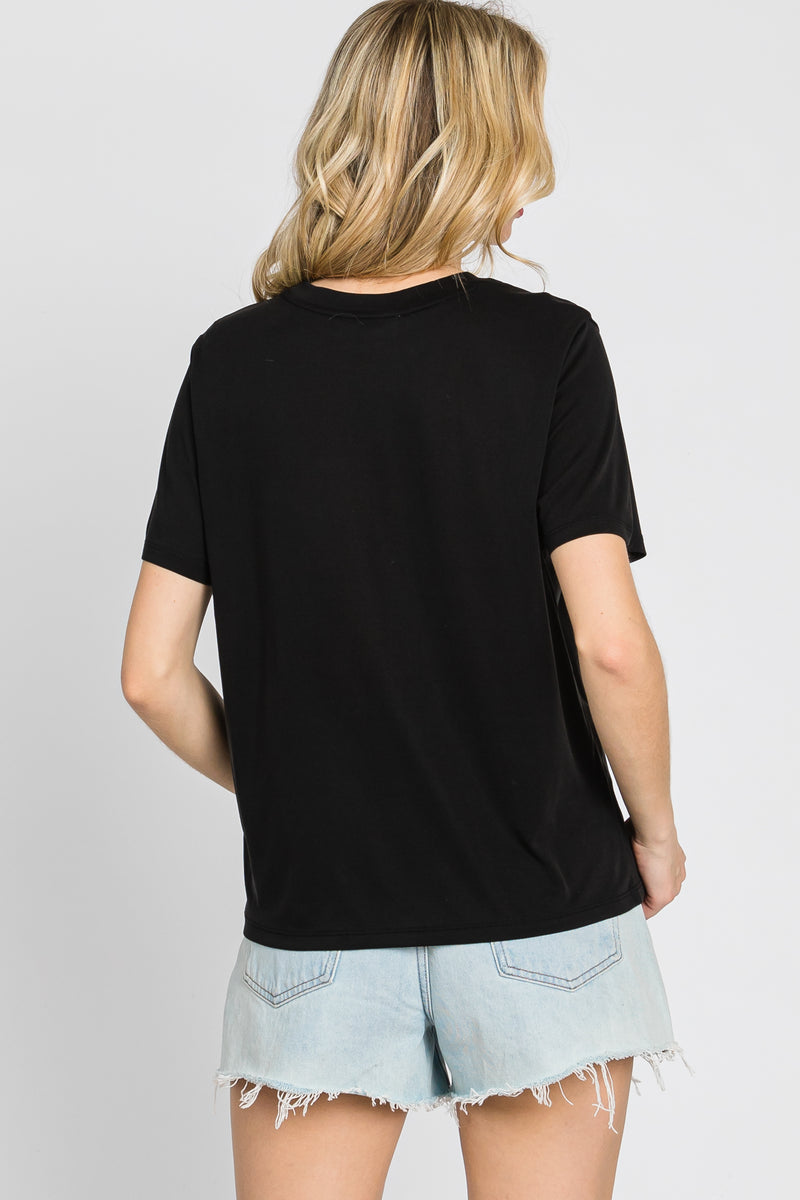 Black Basic Cropped T-Shirt– PinkBlush