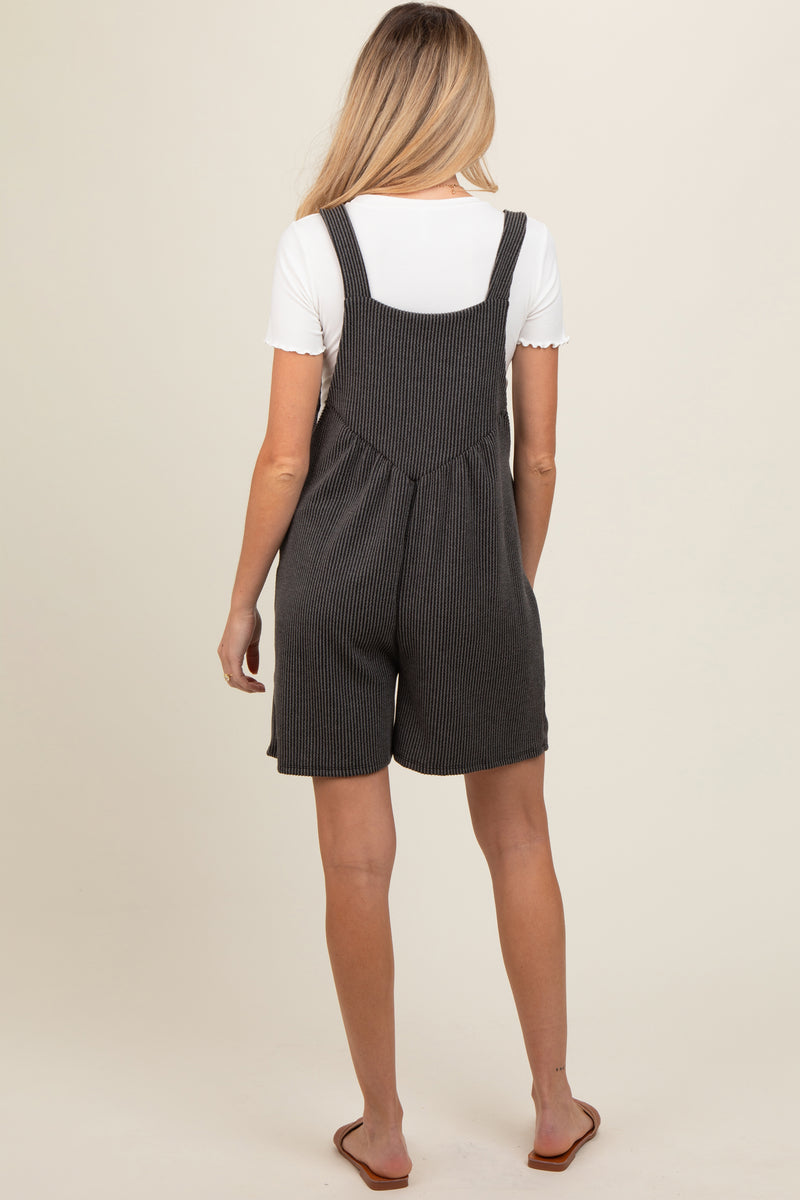 Charcoal Ribbed Maternity Romper – PinkBlush