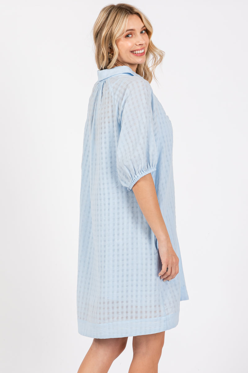 Light Blue Monochrome Striped Dress – PinkBlush
