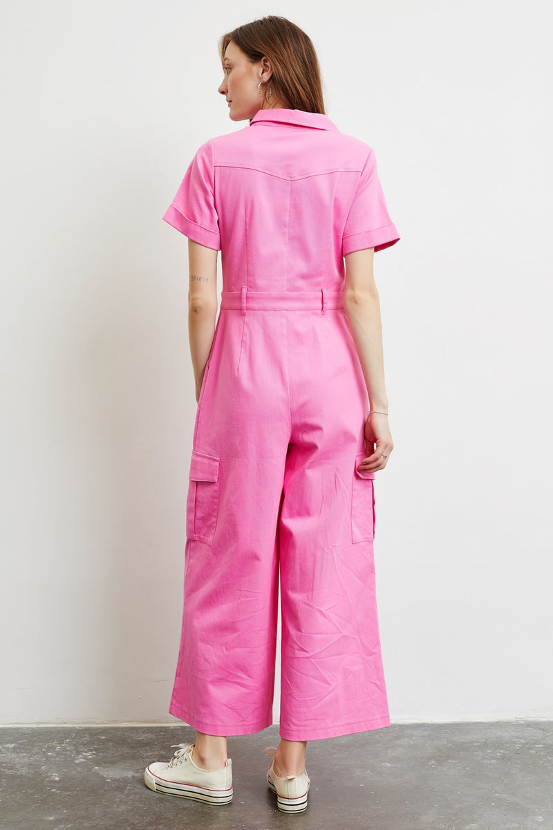 Hot Pink Utility Jumpsuit– PinkBlush