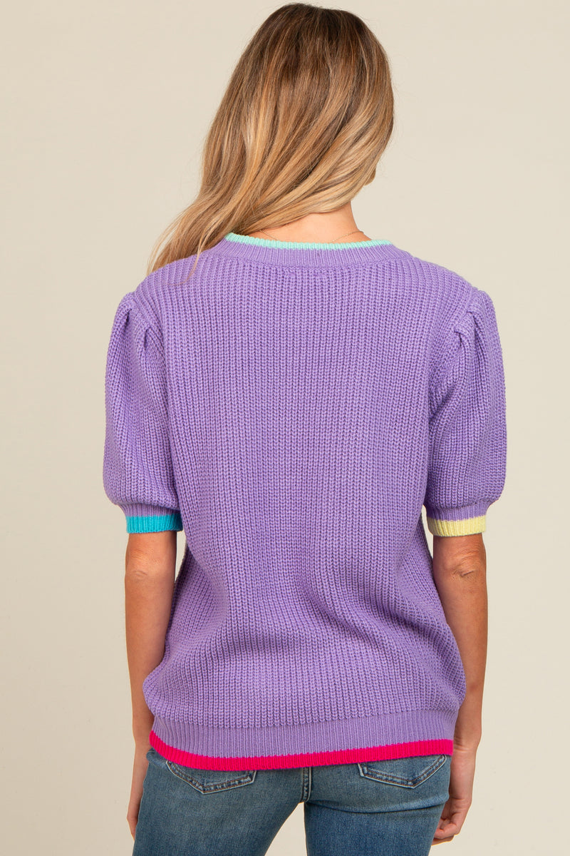 Lavender Contrast Band Maternity Sweater – PinkBlush
