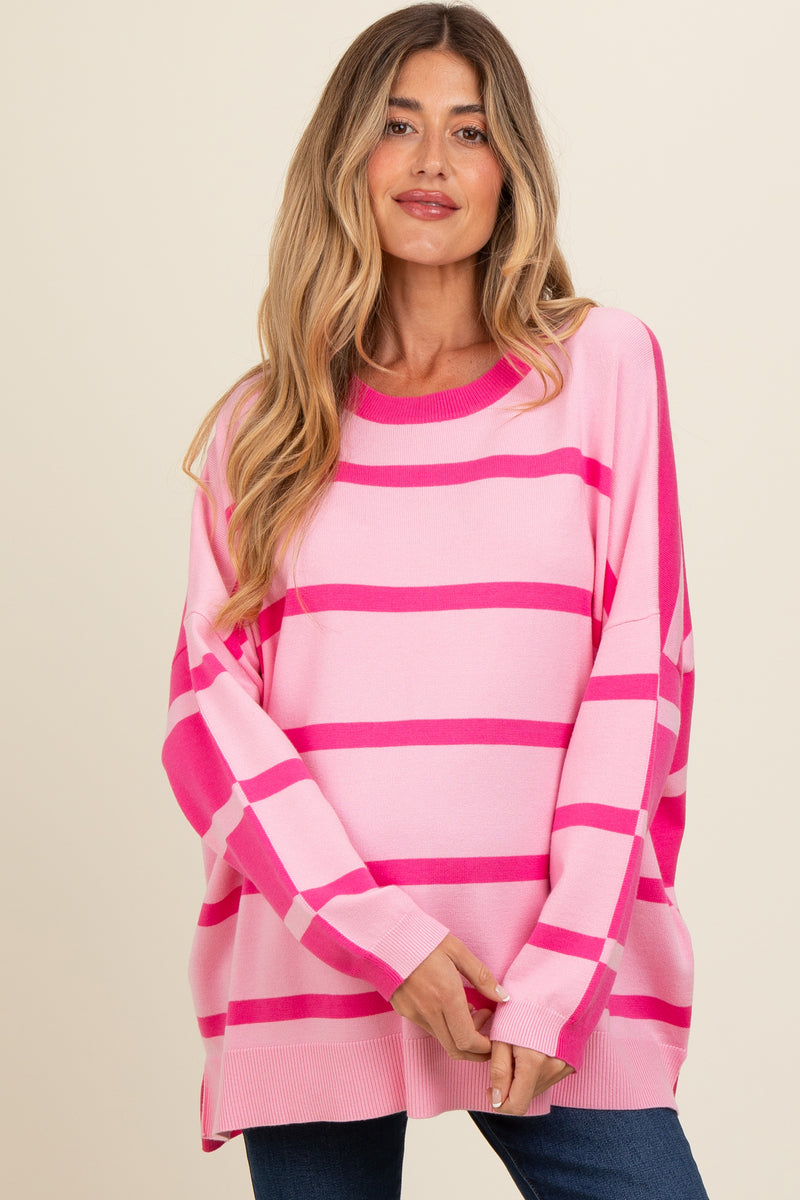 Pink Striped Knit Dolman Sleeve Maternity Top – PinkBlush