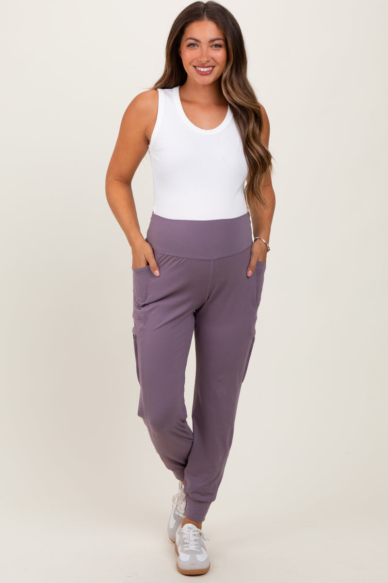 Violet Cargo Pocket Maternity Jogger Pants – PinkBlush