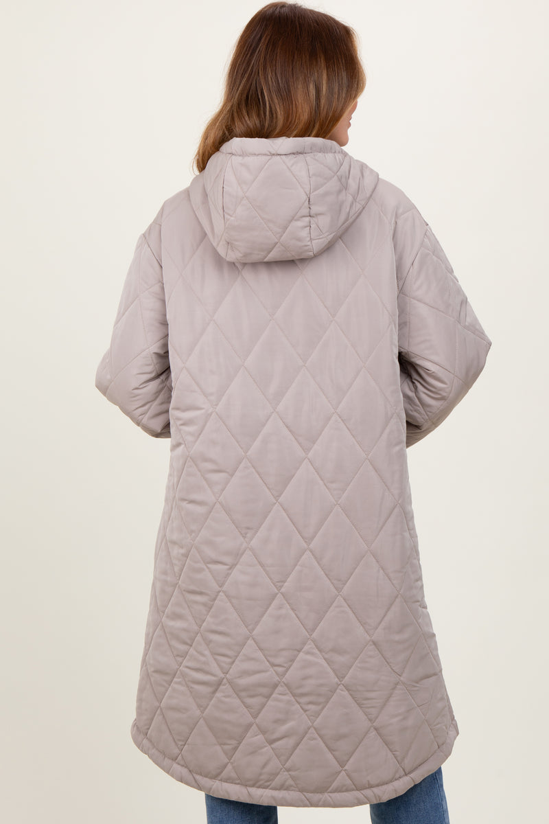 Light Mocha Quilted Long Puffer Jacket – PinkBlush