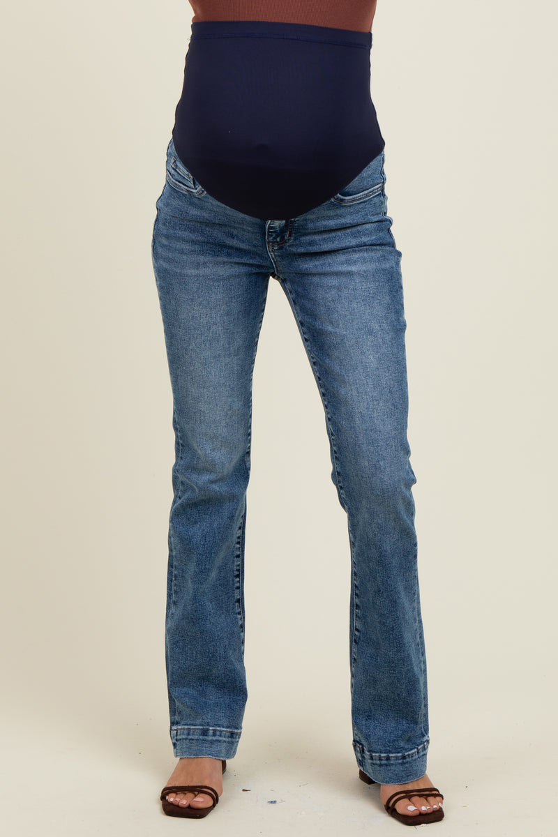 Blue Wide Hem Maternity Bootcut Jeans – PinkBlush