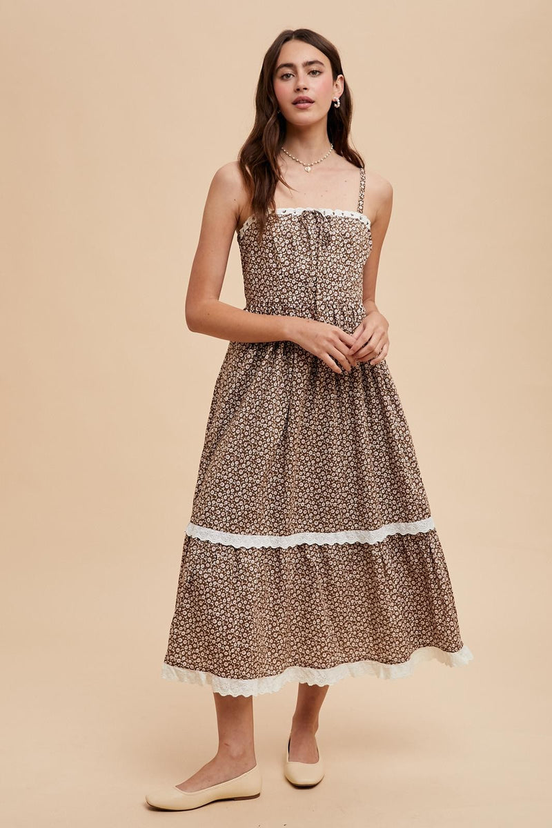 Mocha Mousse Lace Overlay Maxi Dress – PinkBlush