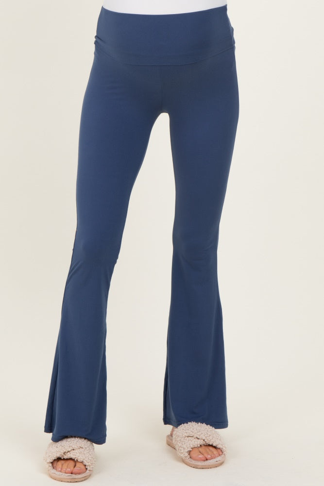 Navy Fold Over Waistband Maternity Flared Pants – PinkBlush