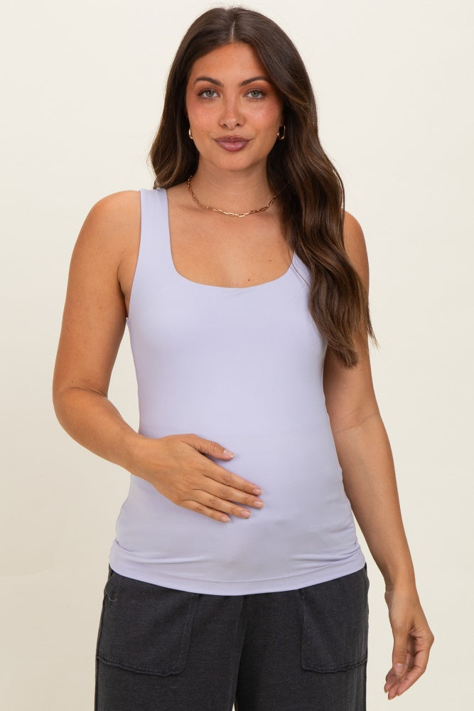 Lavender Square Neckline Maternity Active Tank Top – PinkBlush