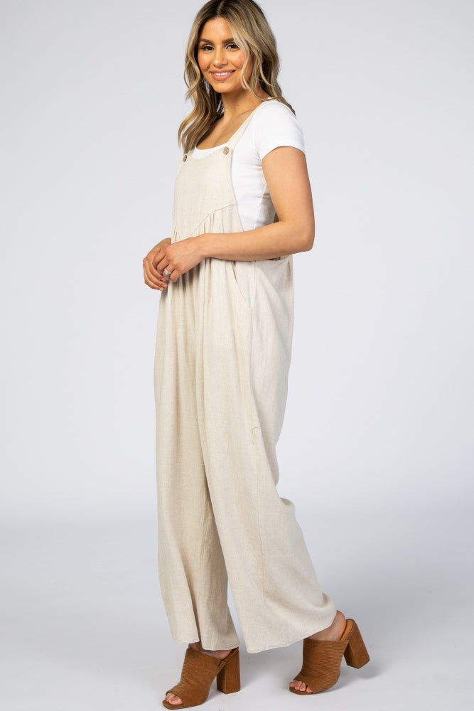 Beige Linen Overalls – PinkBlush