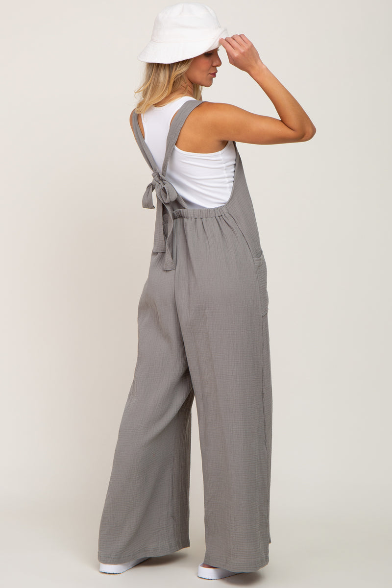 Olive Wide Leg Tie Back Overalls– PinkBlush