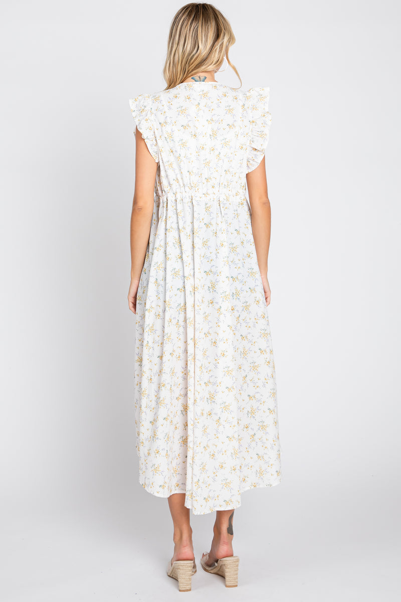 Cream Floral Ruffle Cover-Up – PinkBlush