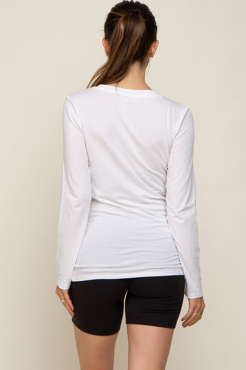 White Long Sleeve Maternity Top – PinkBlush