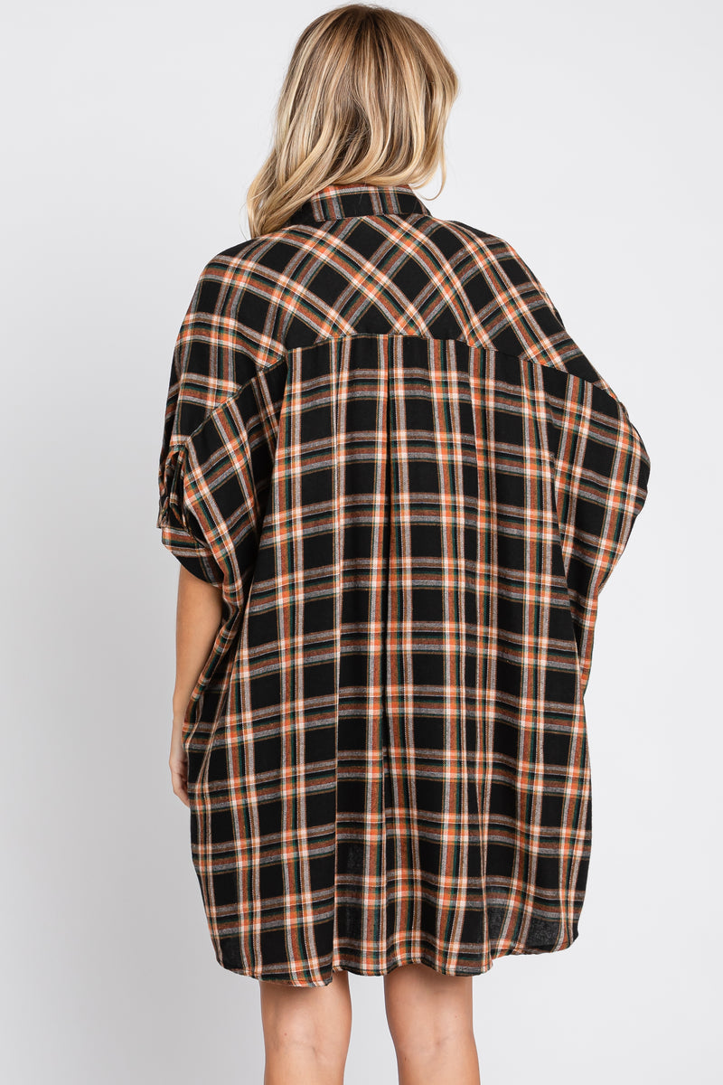 Black Plaid Oversized Mini Dress – PinkBlush