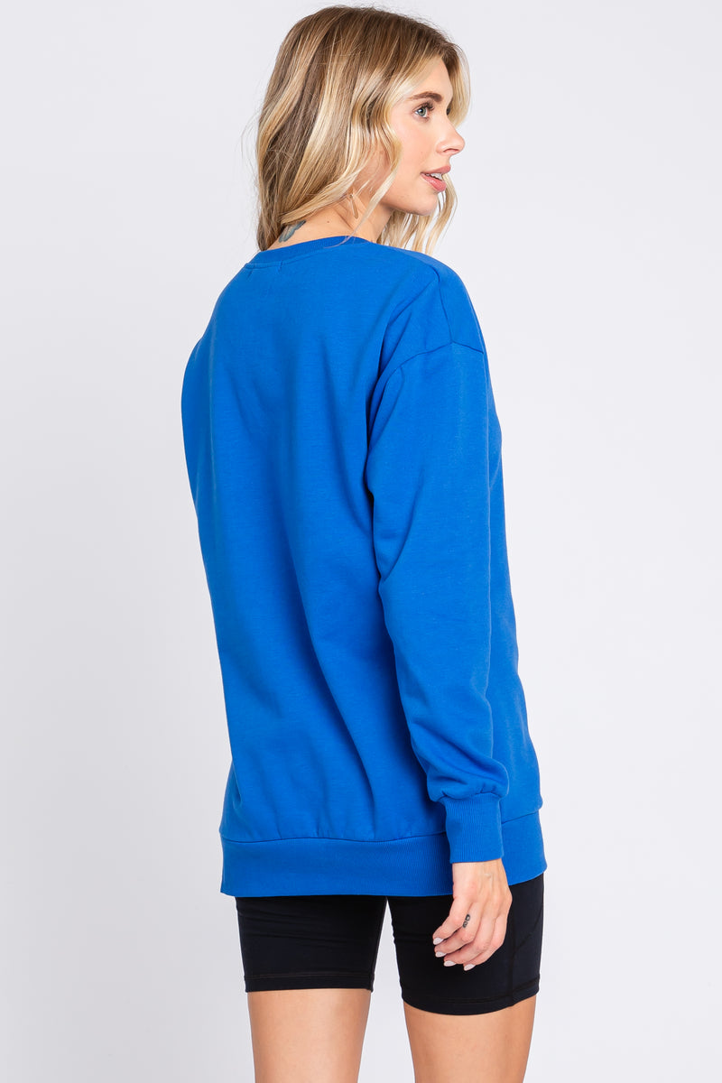 Royal Blue Pullover Sweatshirt – PinkBlush