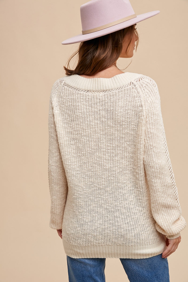 Cream Open Knit Sweater – PinkBlush