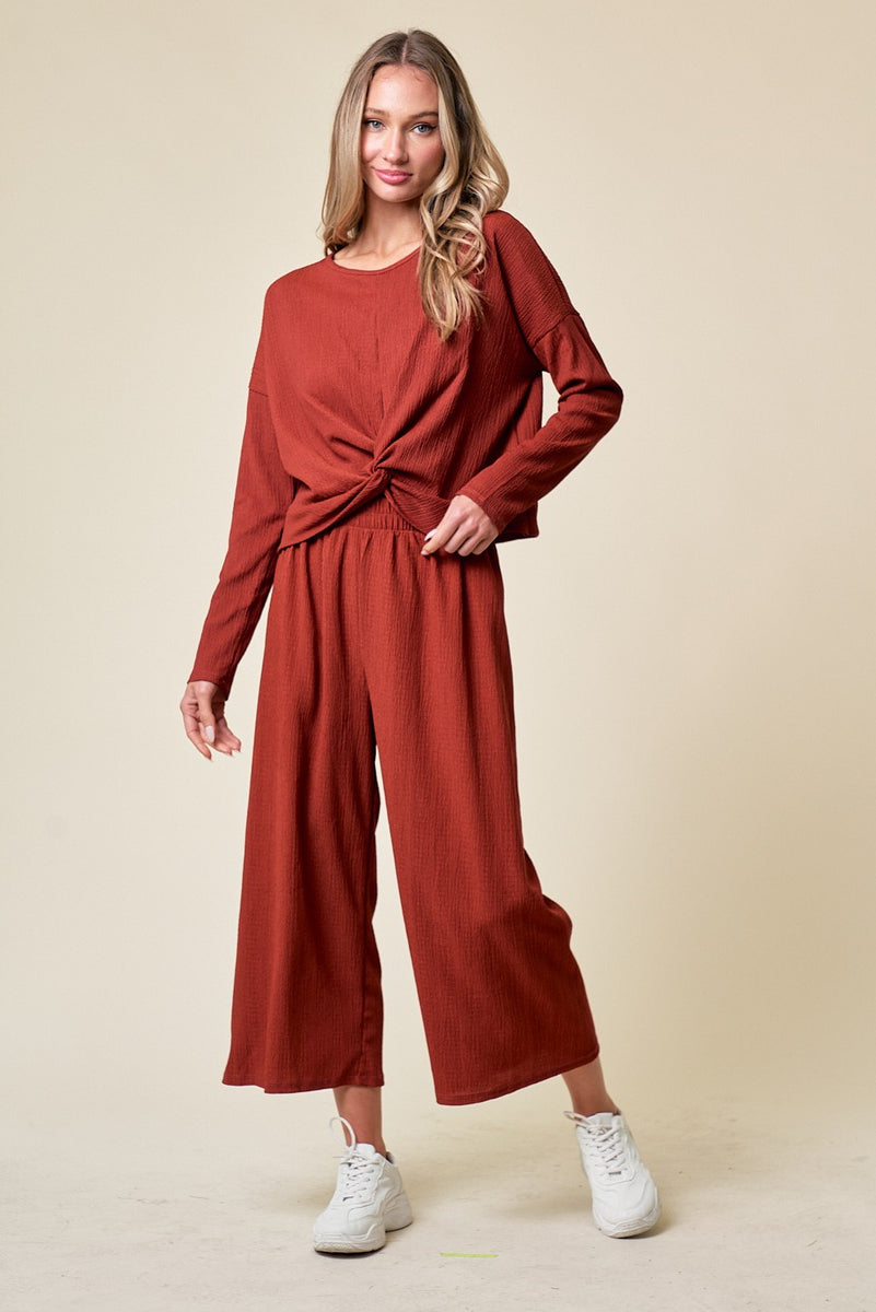 Rust Knot Tee Set – PinkBlush