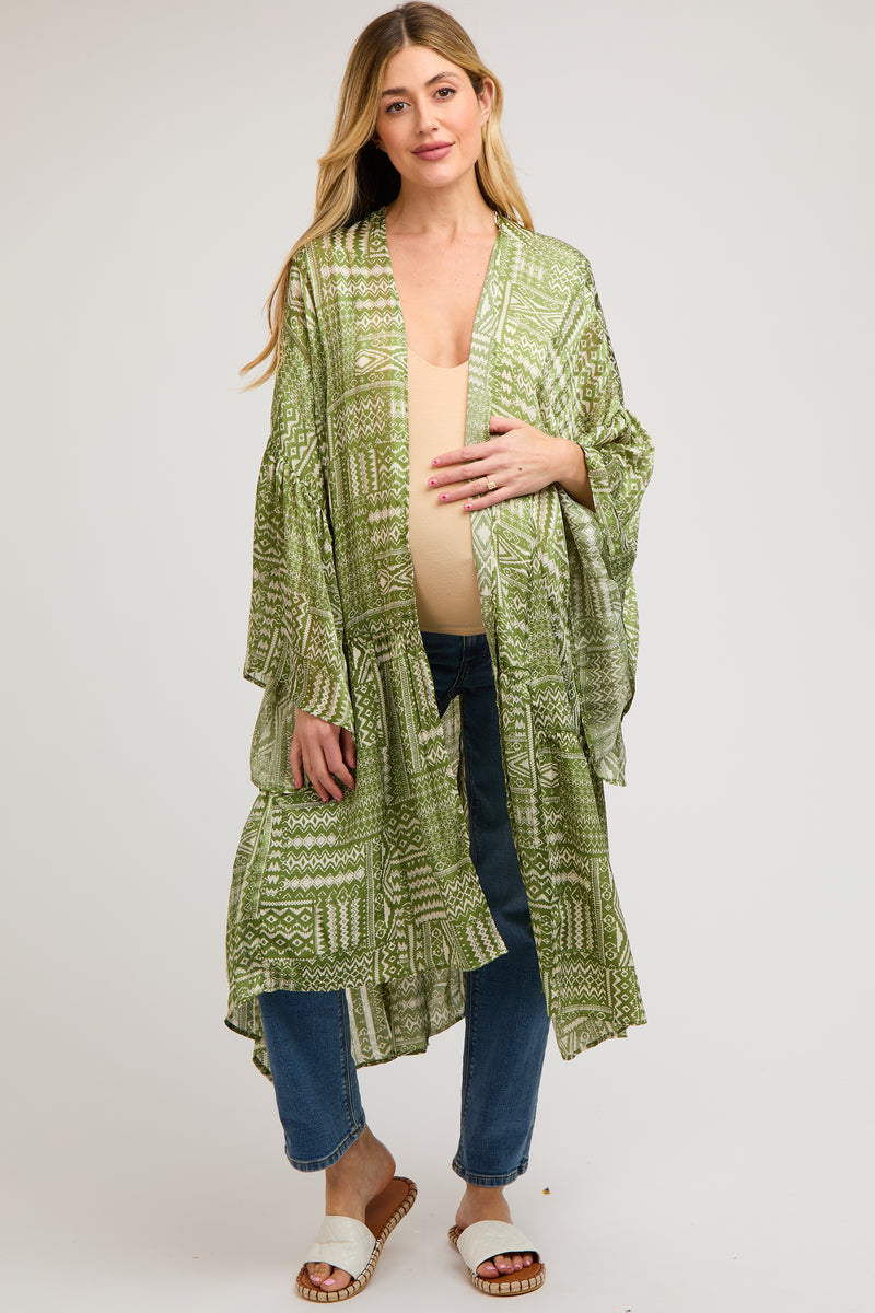 Light Olive Ruffle Wide Sleeve Maternity Cover Up– PinkBlush