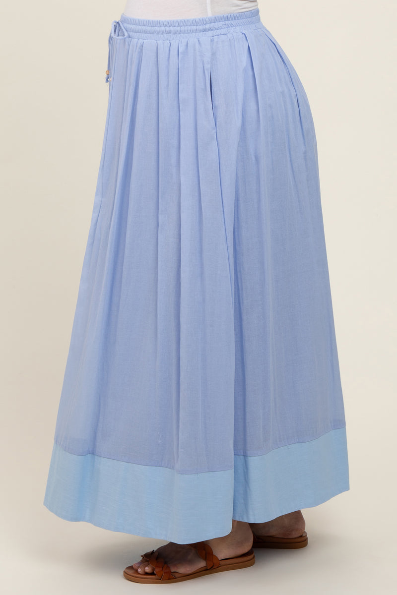 Light Periwinkle Colorblock Maternity Maxi Skirt– PinkBlush