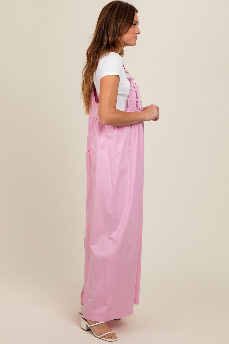 Light Pink Crochet Lace Trim Overalls – PinkBlush