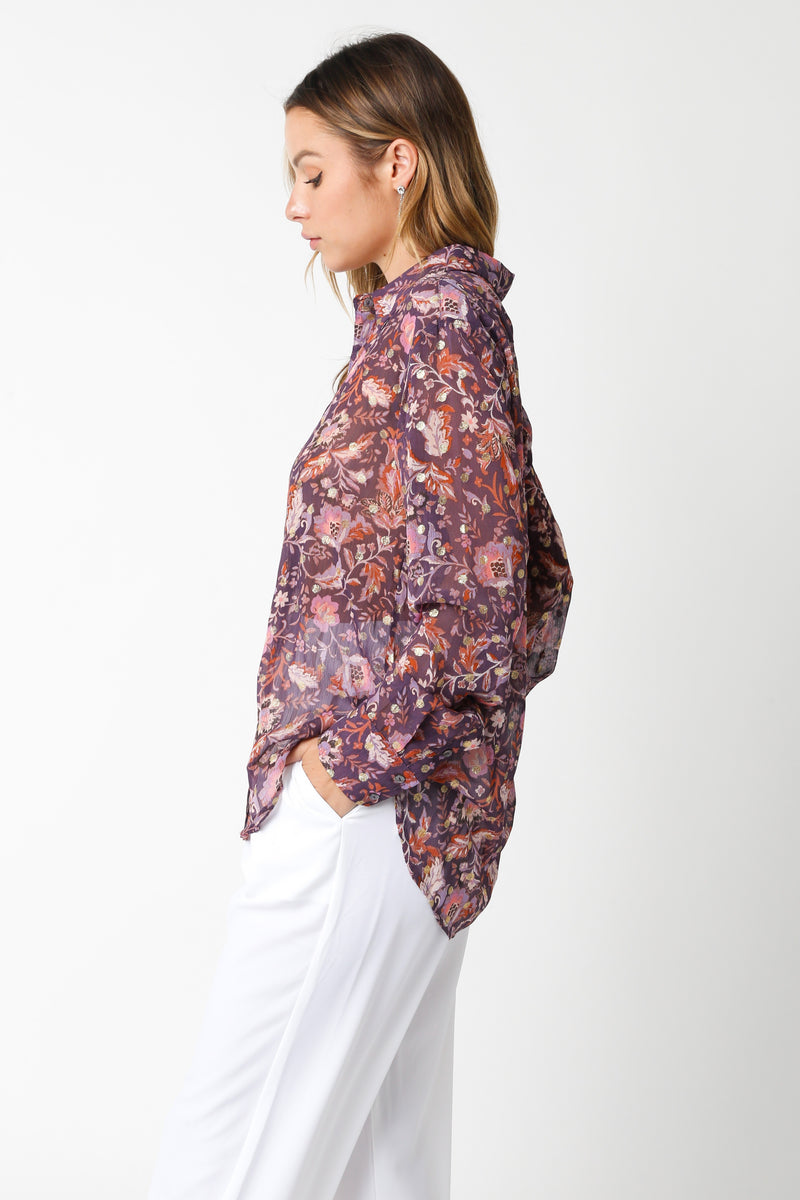 Purple Print Top– PinkBlush
