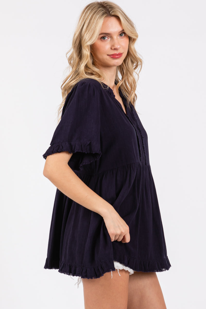 Navy Blue Short Top – PinkBlush