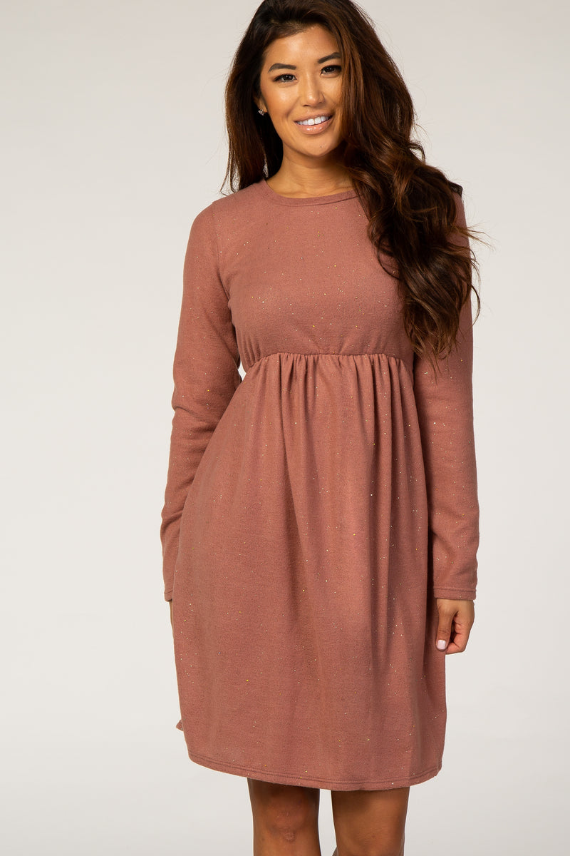 Rust Glitter Dress– PinkBlush
