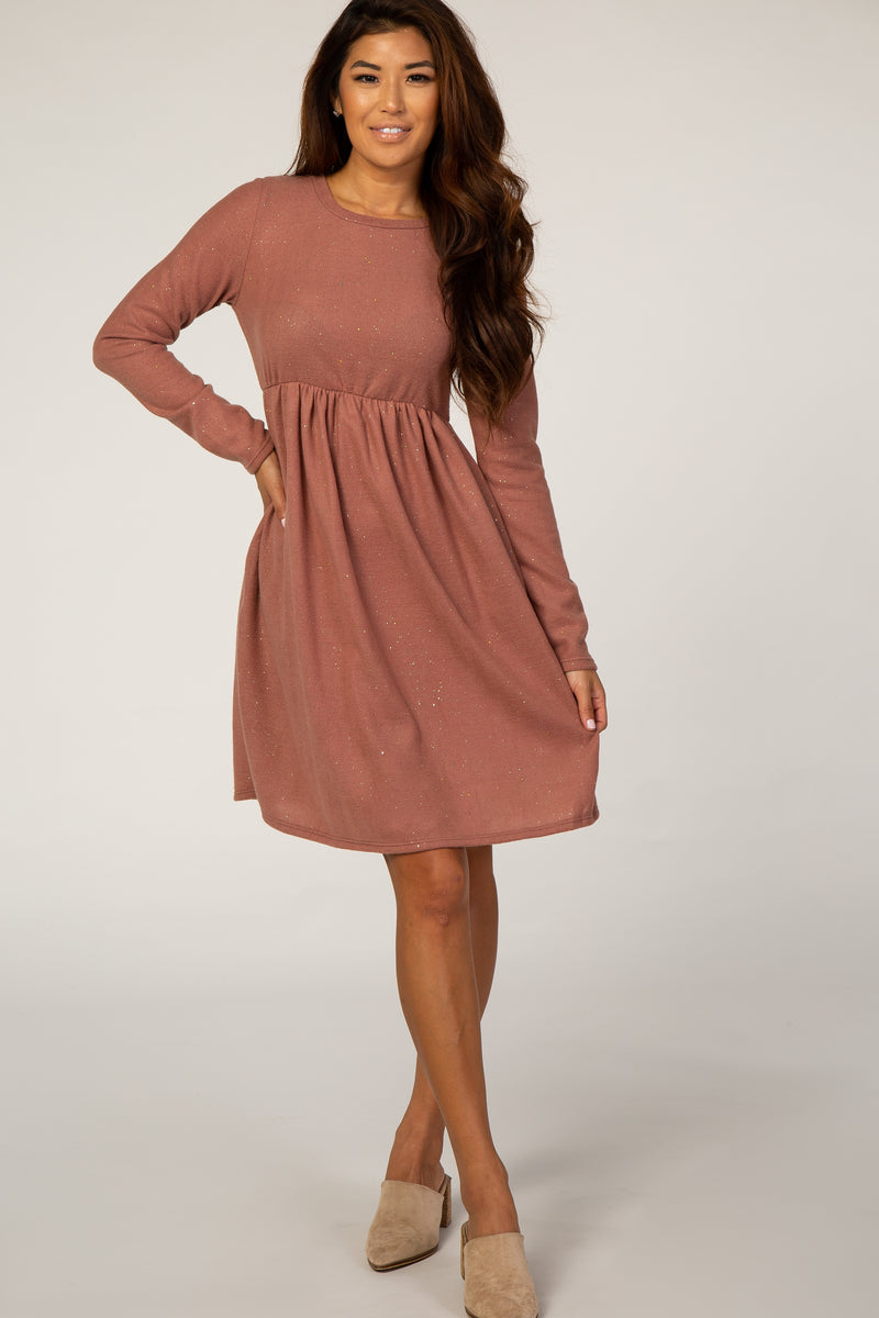 Rust Glitter Dress– PinkBlush