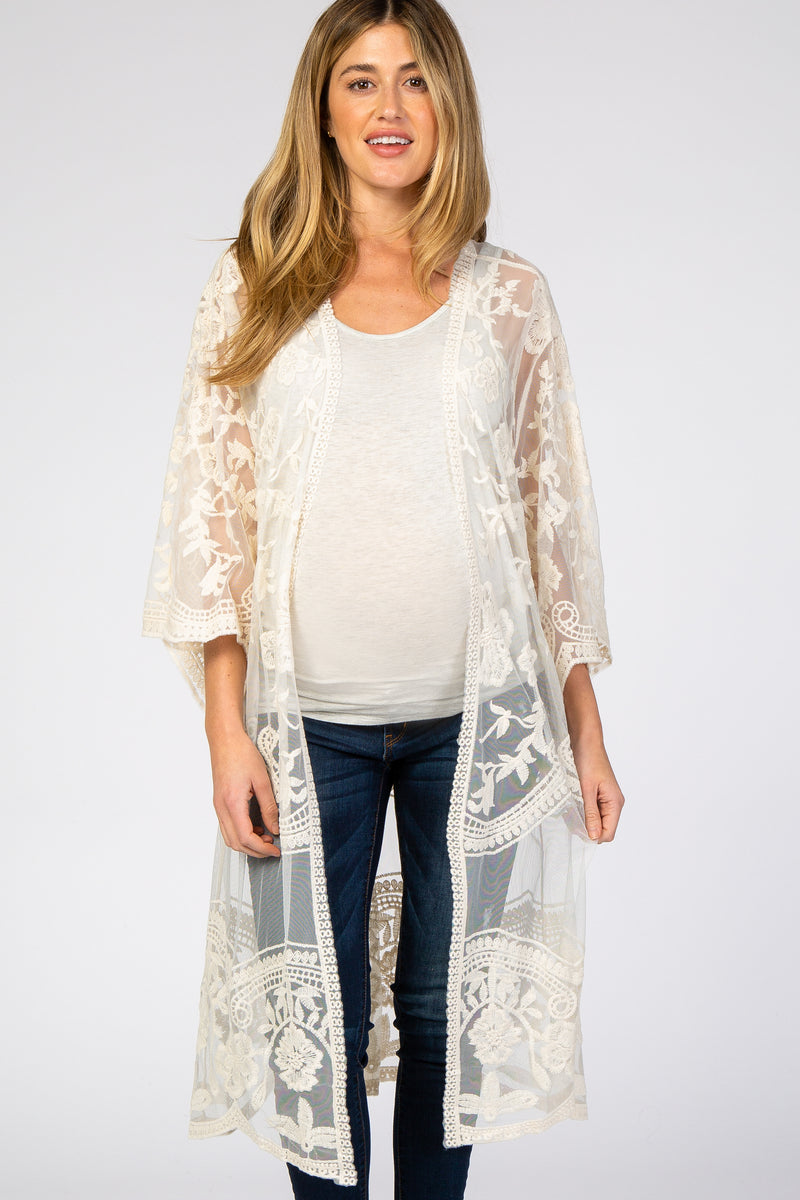 Cream Mesh Lace Maternity Cover Up – PinkBlush