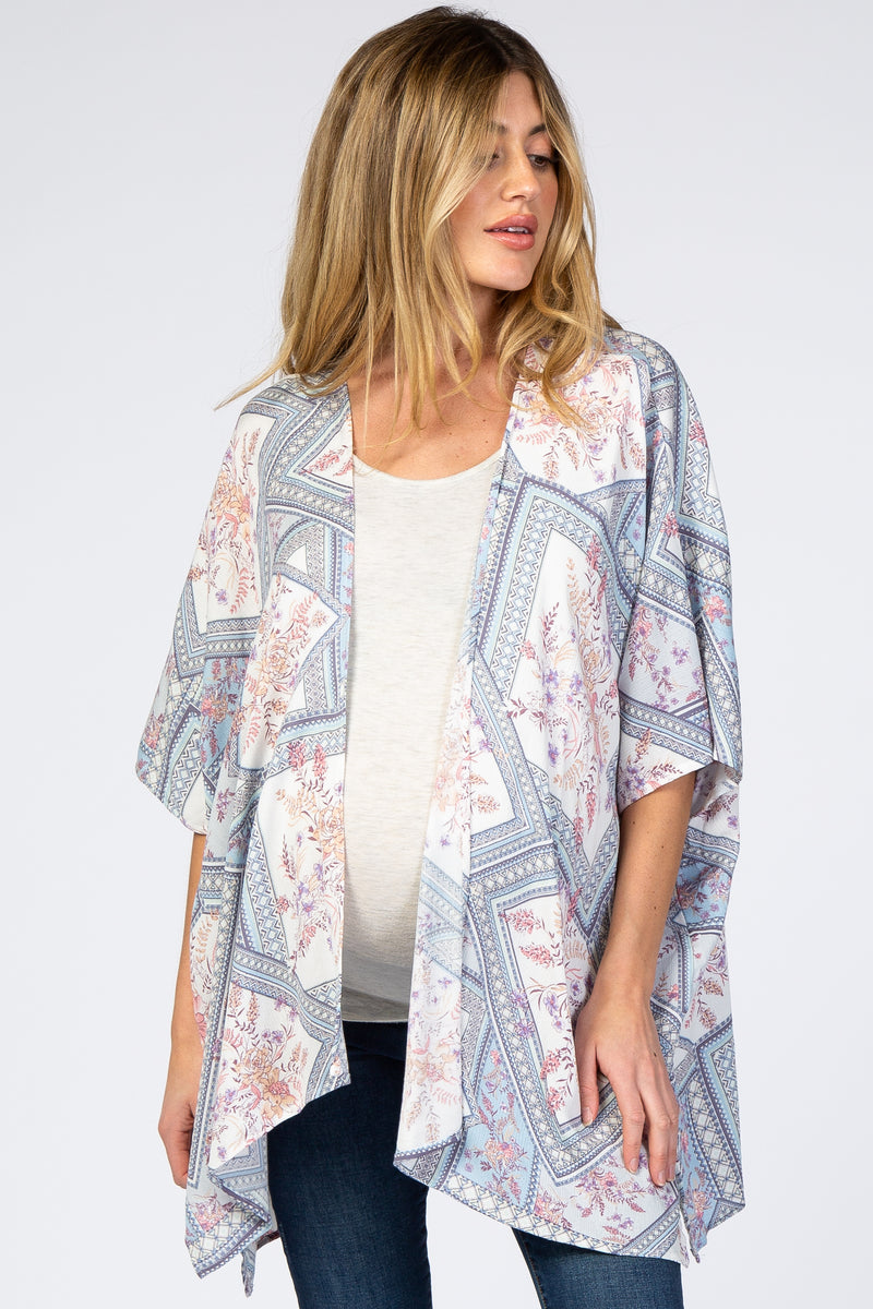 Blue Printed Maternity Cover Up– PinkBlush