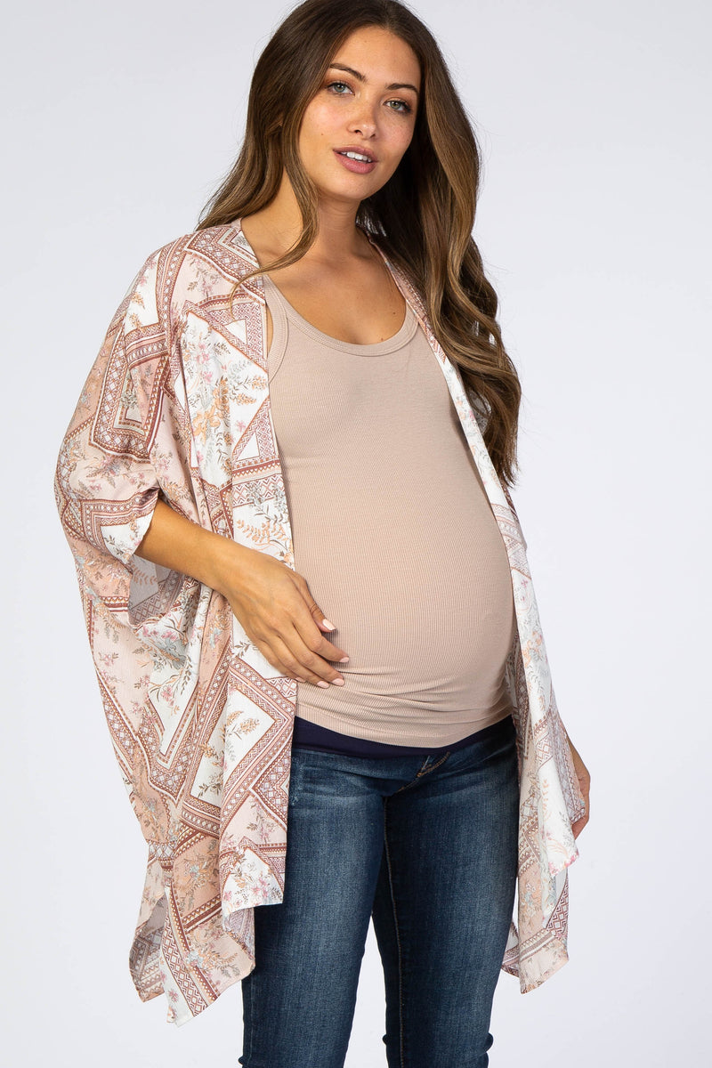 Mauve Printed Maternity Cover Up– PinkBlush