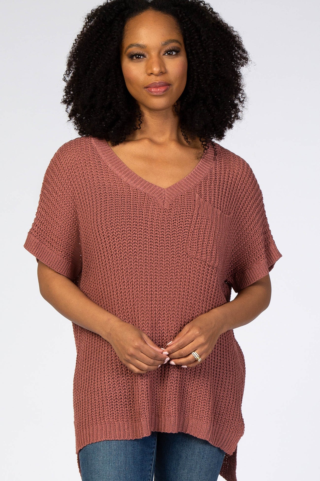 Rust Front Pocket Knit Maternity Top – PinkBlush