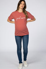 Rust "Girl Mama" Graphic Maternity Tee– PinkBlush