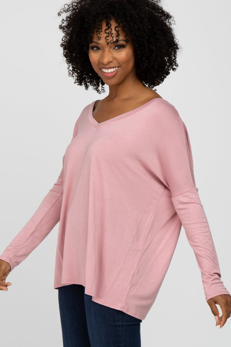 Light Pink V-Neck Top– PinkBlush