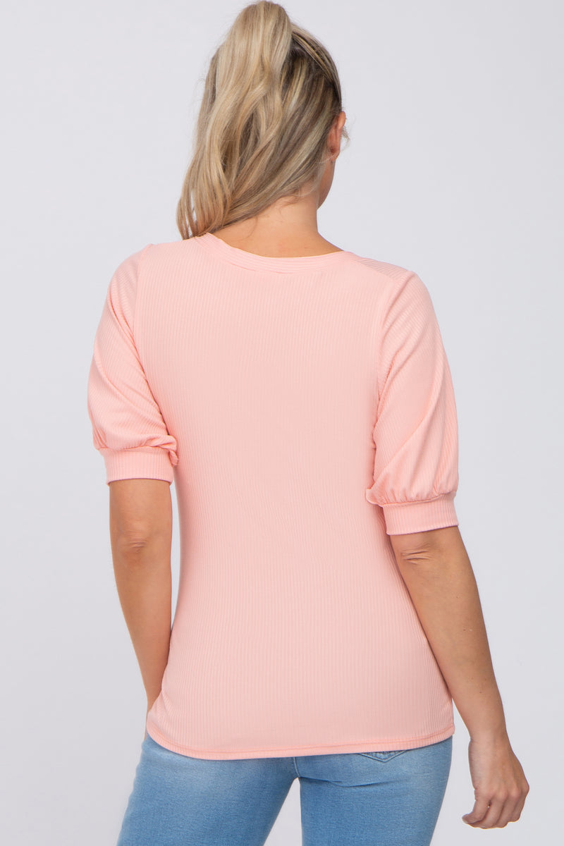 Pink Square Neck Ribbed Maternity Top– PinkBlush